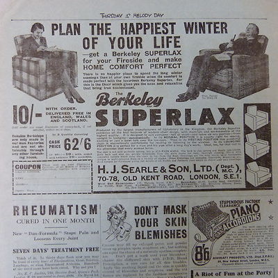 vintage advertise THE BERKELEY SUPERLAX H.J. Searle & Son Ltd 1930s ...