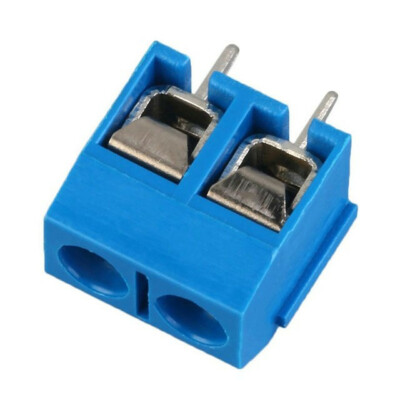 x1 Terminal Block Screw Connector 2 pin PCB BLUE 5.08mm KF301-2P DIY ...