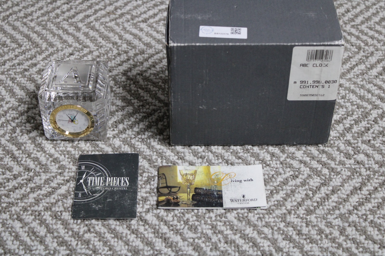 Waterford Lead Crystal Quartz Movement BABY ABC BLOCK CLOCK Needs New ...