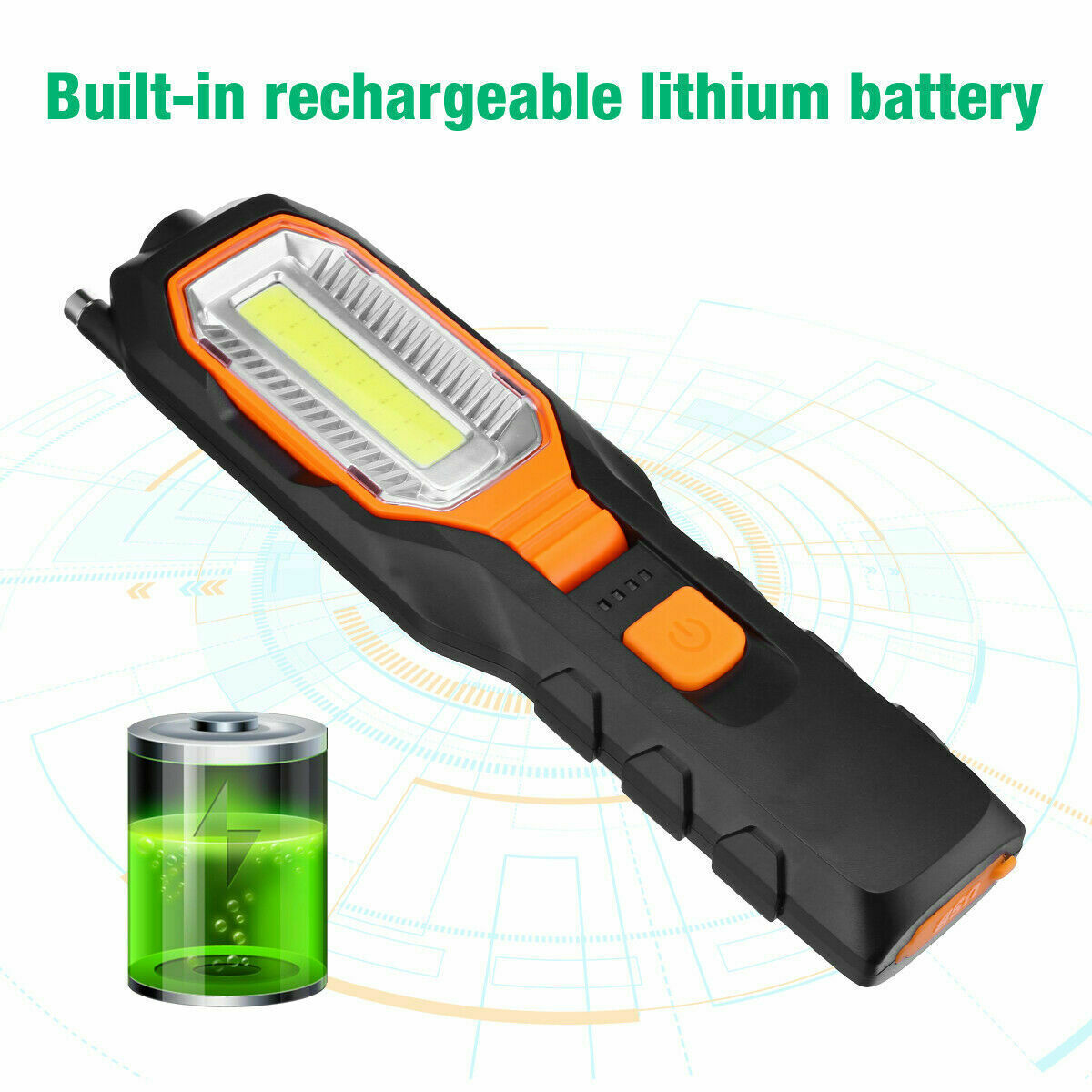 LED Work Light COB Car Garage Inspection Lamp Magnetic Torch USB ...