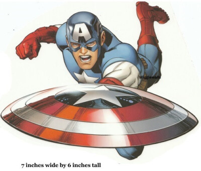 7" Captain America Peel Stick Wall Decal Sticker Marvel Avengers Room ...