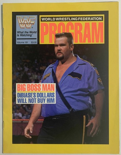 WWF 1990 Wrestling Program Magazine 181 BIG BOSS MAN wwe MERCHANDISE ...