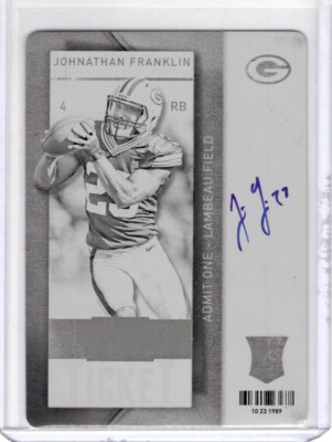 JOHNATHAN FRANKLIN 2013 Panini Contenders Rookie Plate AUTO / AUTOGRAPH ...