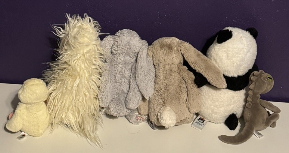 Jellycat London Plush Huge Lot Of 6 Bashfuls Newt Bunny Lovey Retired ...