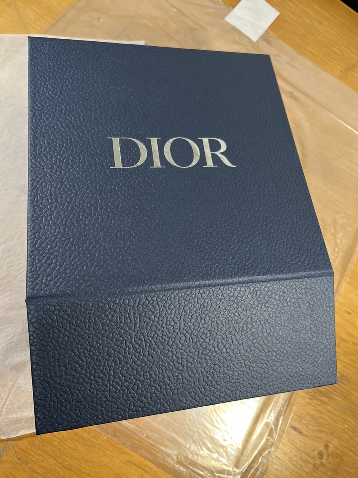 Medium-size Square Dior Gift Box in Textured Navy Blue with Dior Text ...