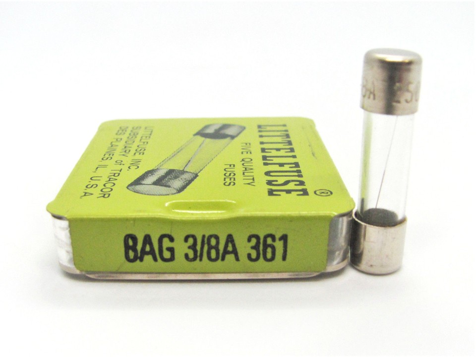 (5x) 1/500A to 5A 125V/250V - Fast-Acting Fuse - Littelfuse 361, 8AG ...