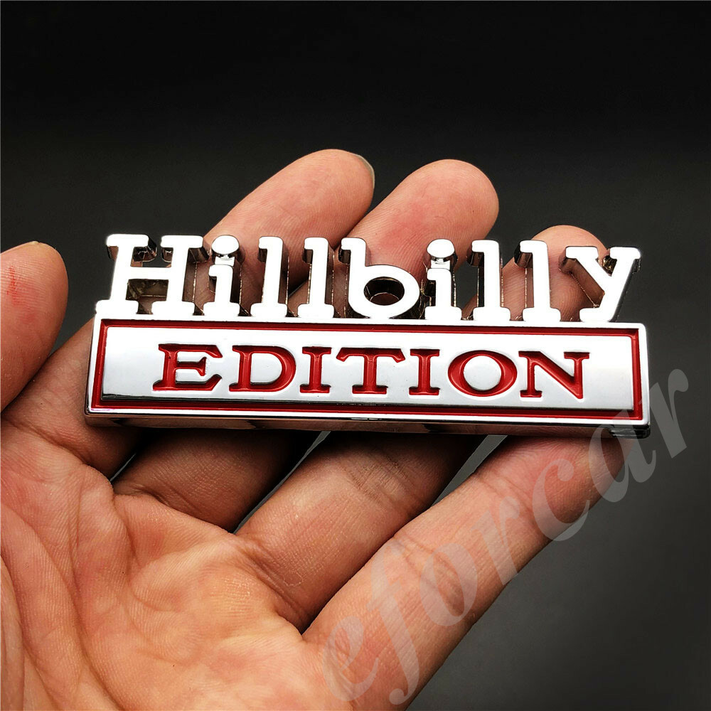 2x Metal Chrome HILLBILLY EDITION Truck Trunk Emblem Badge Sticker Car ...