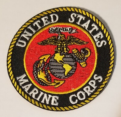 USMC "UNITED STATES MARINES " Silver / Gold 4 inch Round Patch | eBay