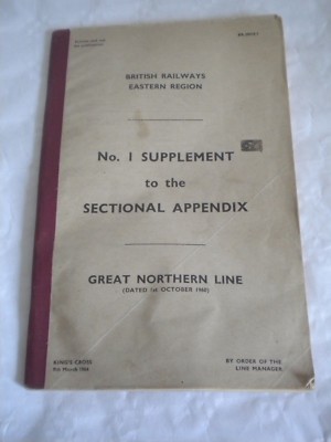 British railways eastern region No1 supplement to sectional appendix ...