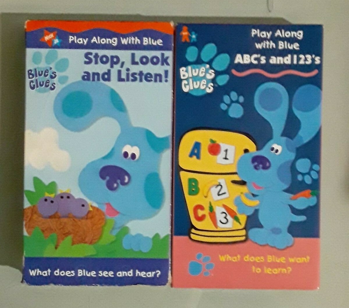 nick jr blues blue's clues ABC'S AND 123'S / STOP LOOK LISTEN VHS ...