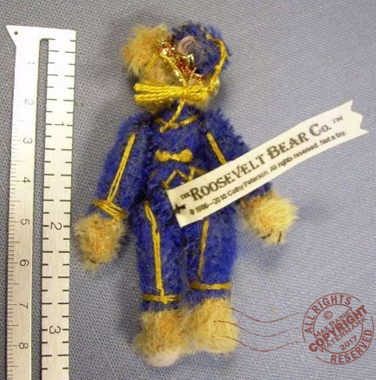 Miniature Bellhop TEDDY BEAR 2010 Cathy Peterson 3.75" Roosevelt Bear ...