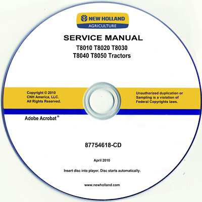 New Holland T8010 T8020 T8030 T8040 T8050 Tractors Service Repair ...