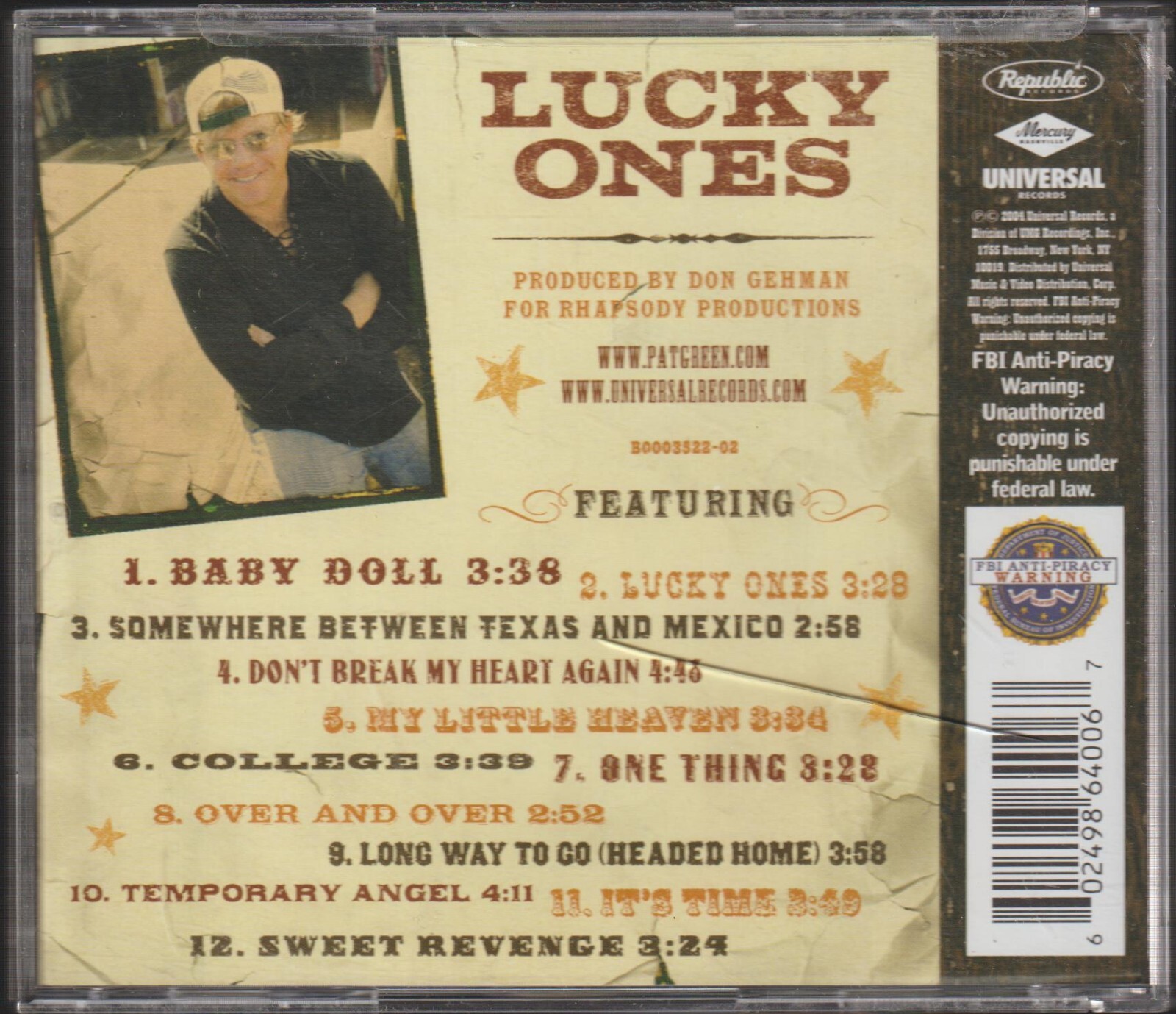 PAT GREEN Lucky Ones CD USED 602498640067 | eBay