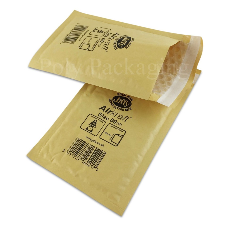 JIFFY GOLD ENVELOPES Bubble Padded Mailing Bags Large letter Any Size ...
