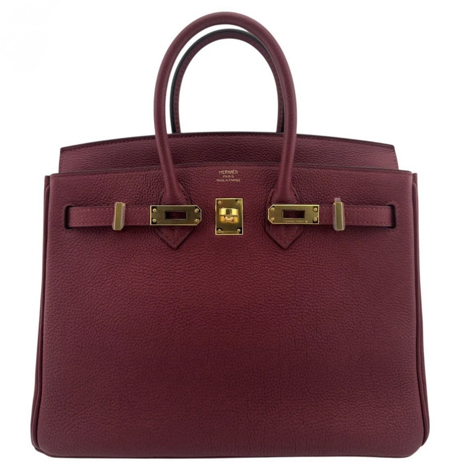 Hermes Birkin 25 Rouge Grenat Red Togo Leather Gold Hardware | eBay
