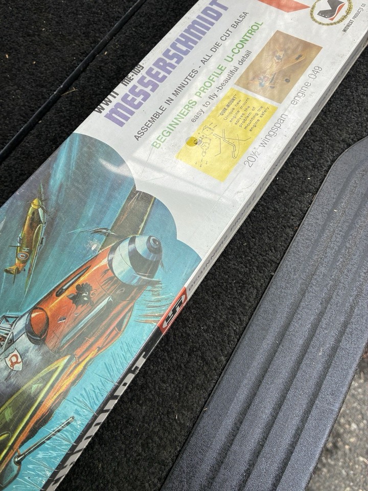 Sealed Midwest Me-109 Cox .049 Engine C/L Control Line Stunt Model ...