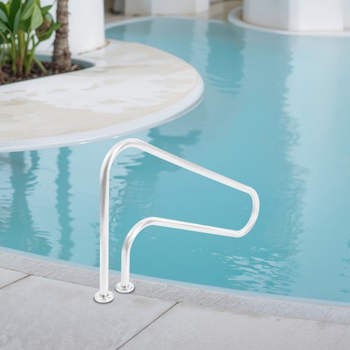 304 Stainless Steel Pool Handrail Silver Swimming Pool Handrail 125*20 ...