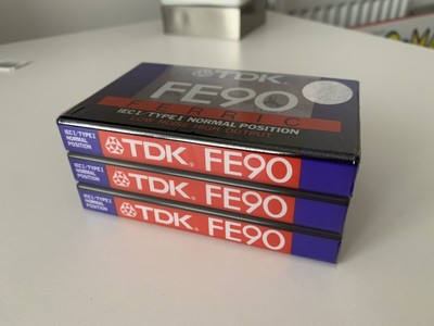 TDK FE90 x3 BLANK AUDIO CASSETTE TAPES BRAND NEW AND SEALED ...