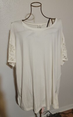 Cato Ivory Top with Lace Inserts on Sleeves ~ Size 26/28W ~ NWT | eBay