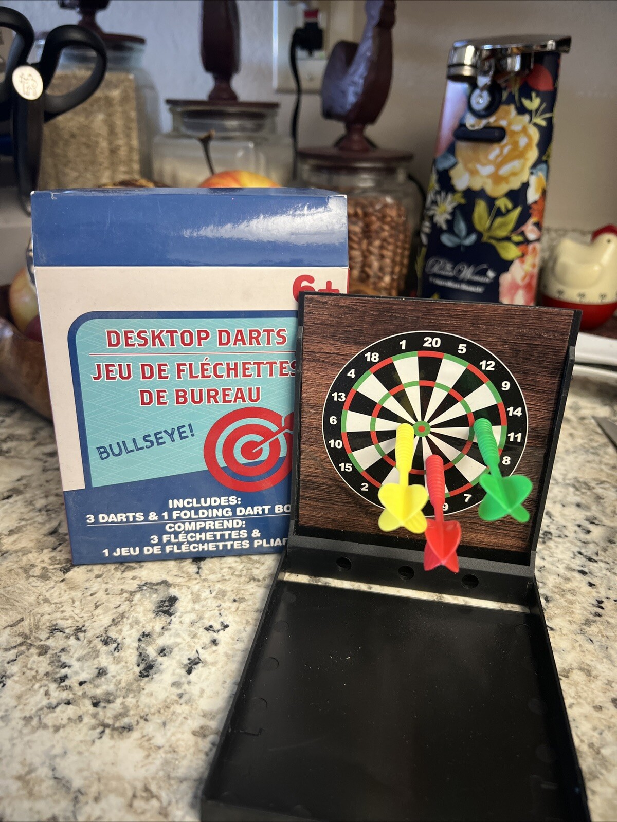 Bullseye 3 Darts & 1 Desktop Darts Game Board New In box | eBay