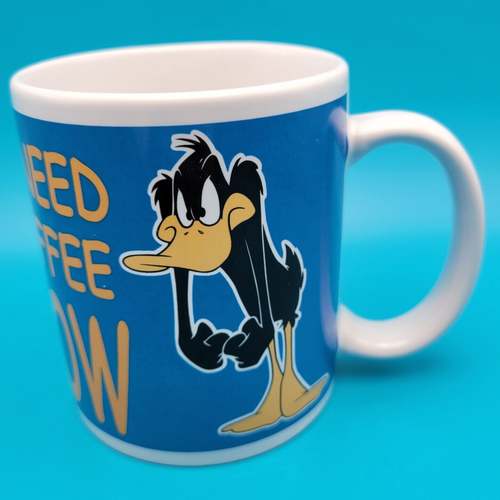 Daffy Duck Looney Tunes Warner Bros I Need Coffee Mug 1999 vintage | eBay