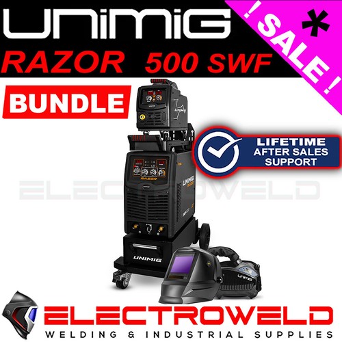 UNIMIG RAZOR 500 SWF Mig Tig Welder + PAPR Welding Helmet KUMJRRW500SWF ...
