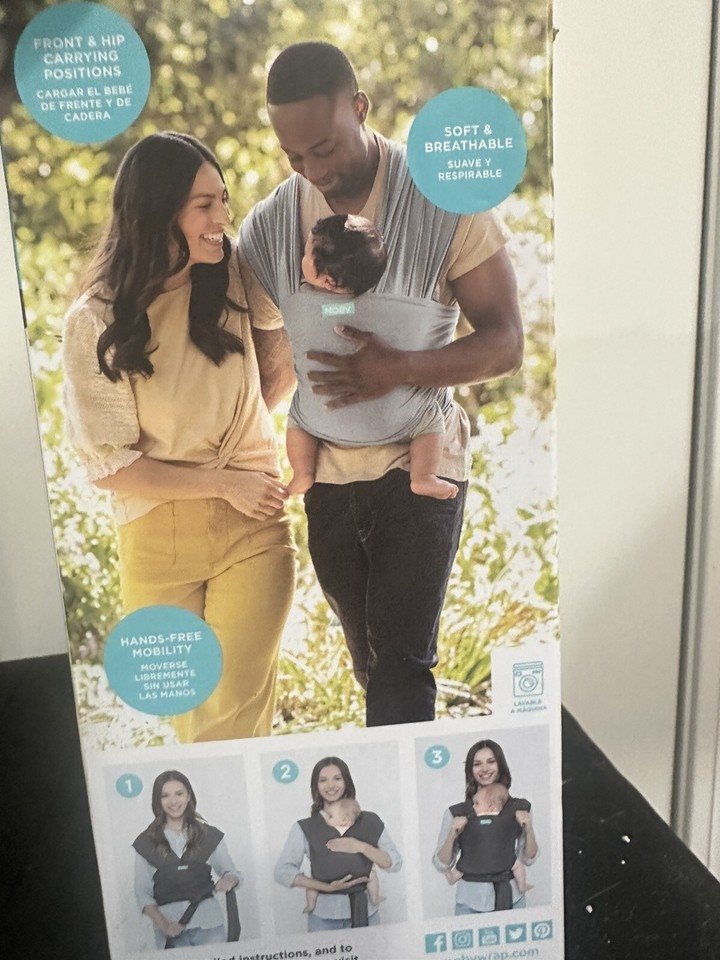 Moby Wrap Classic Baby Carrier for Newborns 8 Lbs to 33 Lbs Gray | eBay