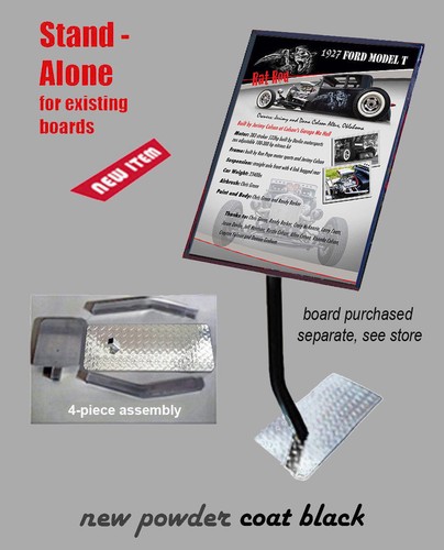 WHEEL STAND For YOUR Existing Car Show Board OPTIONAL NEW Flat Black ...