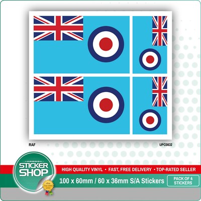 4 x RAF FLAG VINYL CAR VAN IPAD LAPTOP STICKER | eBay UK