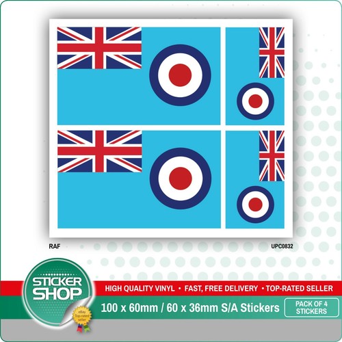 4 x RAF FLAG VINYL CAR VAN IPAD LAPTOP STICKER | eBay