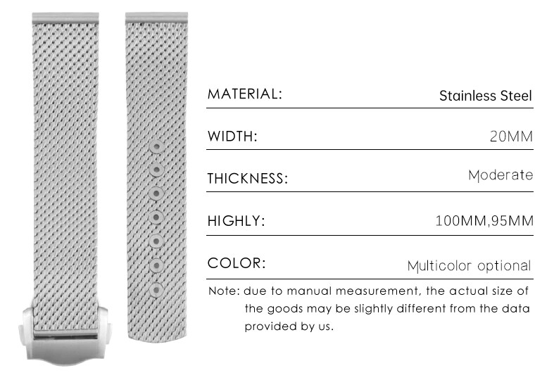 20mm Braided Stainless Mesh Band For Omega Railmaster No Time To Die ...