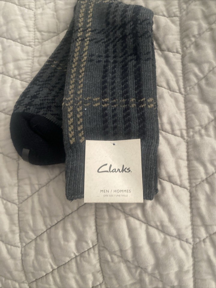 Clarks Mens Socks OS Gray Biege Plaid NWT | eBay