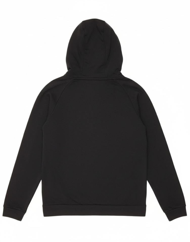 NIKE Womens Dri Fit Zip Hoodie Sweater UK 14 Medium Black Polyester ...