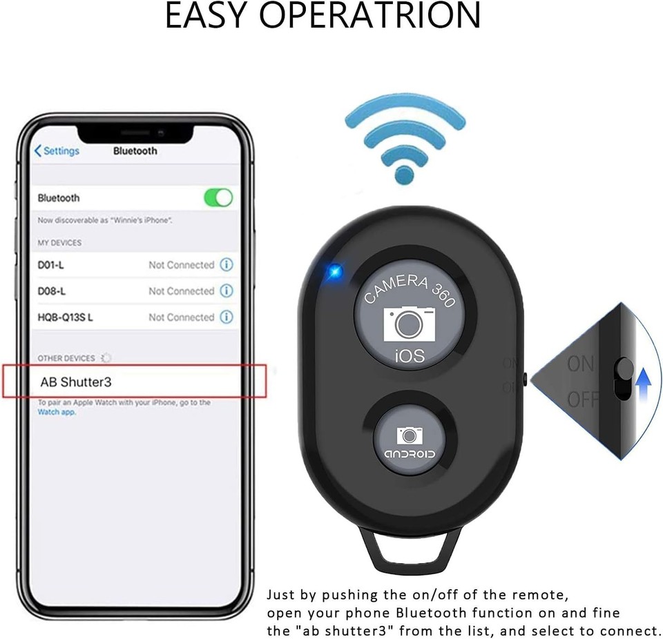 Camera Shutter Wireless Bluetooth Button Remote Control for Android ...