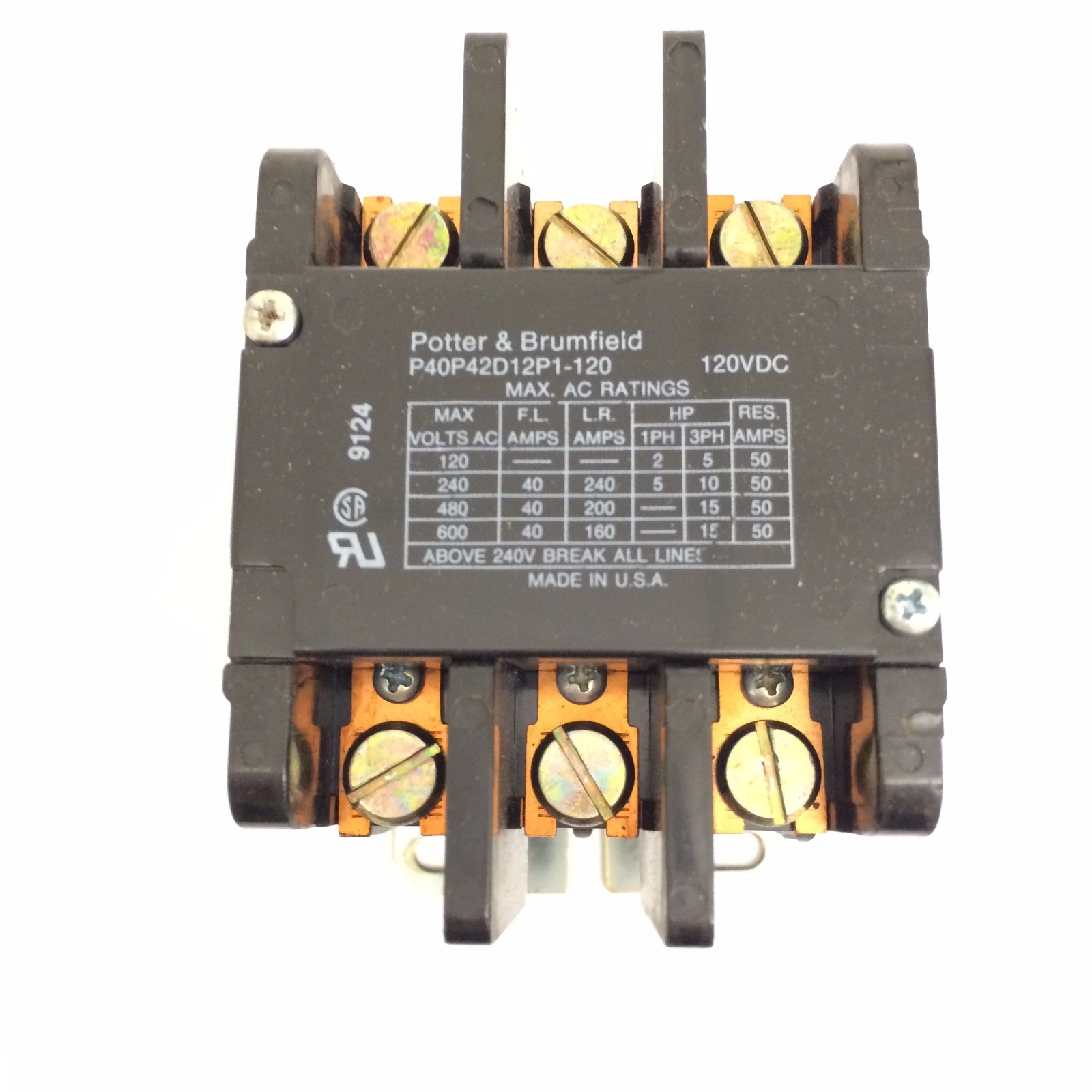 NEW POTTER BRUMFIELD 3 PHASE CONTACTOR MODEL P40P42D12P1-120 | eBay