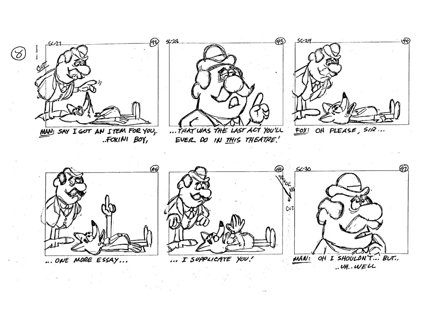 AESOP & SON Storyboards from ROCKY and BULLWINKLE Cartoon Series, Jay ...