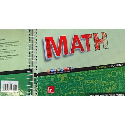 Glencoe Math, Course 2, Teacher Walkaround Edition, Volume 1 | eBay