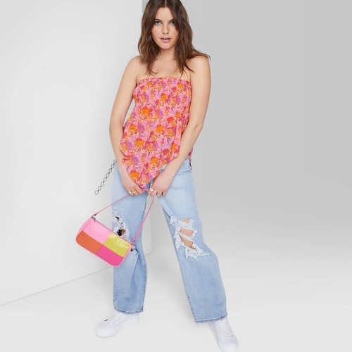 Women's Scarf Tube Top - Wild Fable Pink Floral | eBay