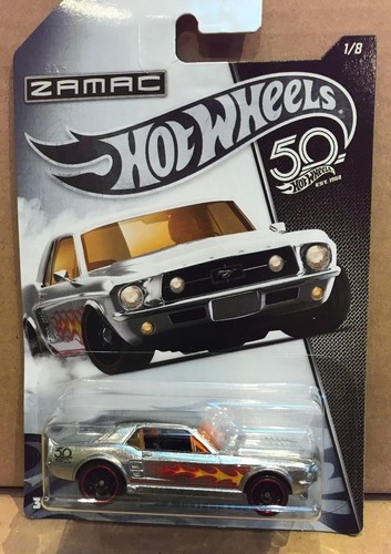 HOT WHEELS DIECAST - 50th Anniversary Zamac Flames '67 Ford Mustang ...