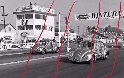 "Lightning Bug" and EMPI "Inch Pincher" VW Bugs 12 x 18 photo 1969 NHRA ...