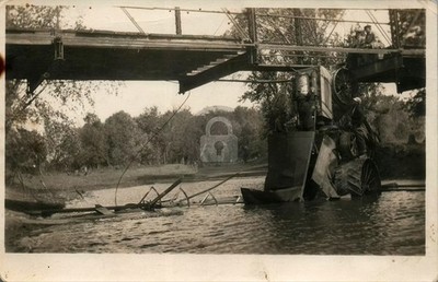 Steam Tractor Fell Through Bridge BURT IA Iowa RPPC Photo Postcard COPY ...