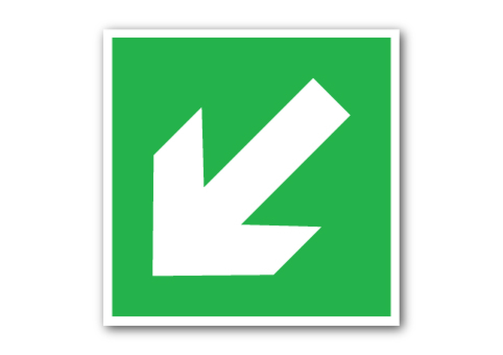 Fire Exit Arrow (100x100) DOWN LEFT | GREEN | Sign/Stickers Health and ...