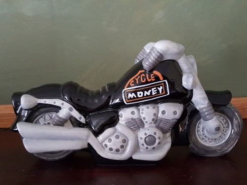HARLEY MOTORCYCLE CYCLE MONEY CERAMIC COIN PIGGY BANK BY GOODS GALLERY ...