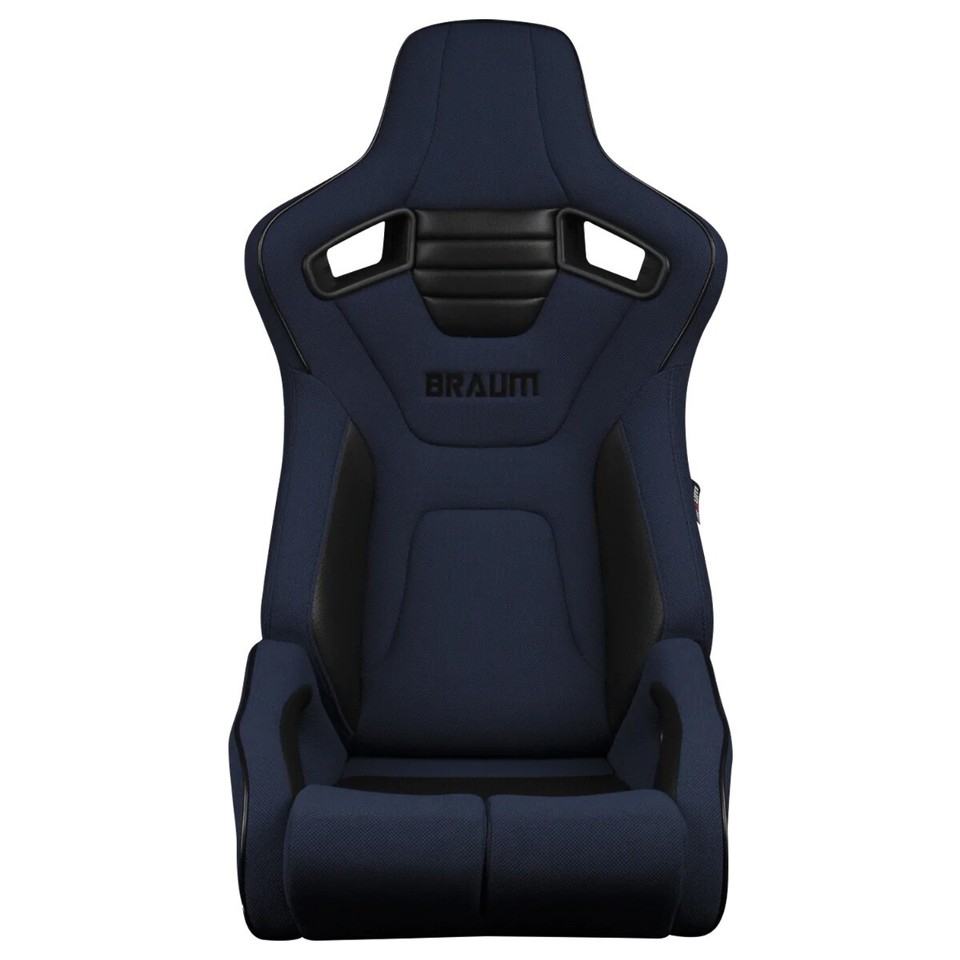 BRAUM Blue Cloth ELITE-R Racing Seats w/ Black Stitches & Piping BRR1R ...