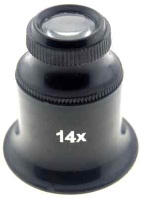 Double Eye Loupe Plastic Magnifier # 14X Jewelry and Watch Repair Tool ...