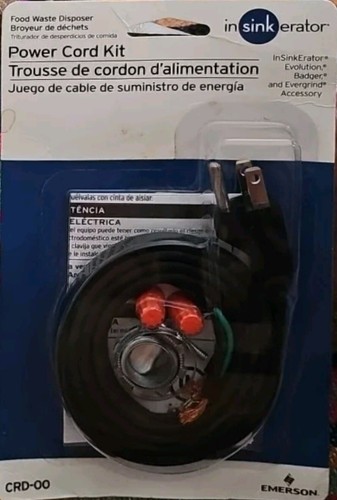InSinkErator Power Cord Kit NIP CRD-00 Emerson Garbage Disposal Kitchen ...