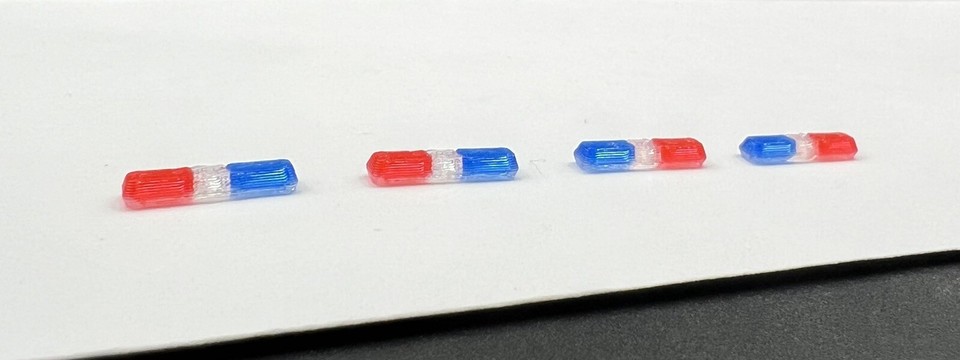 4 Pack 1/87 HO Scale Blue Clear Red Code 3 MX7000 Lightbar Police Car ...