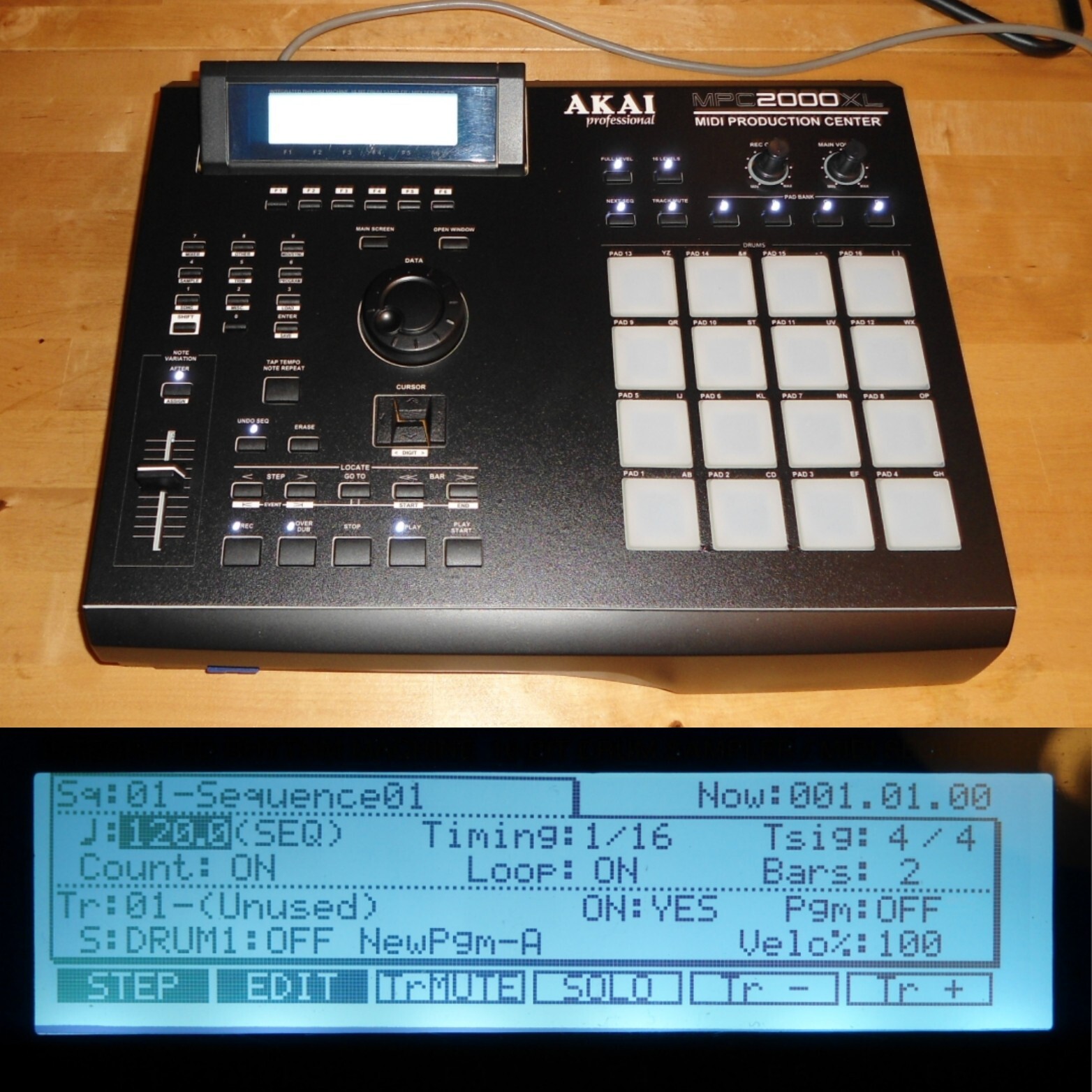 Akai MPC 2000XL Custom Black w/White LEDs & Clear PADs 1GB SCSI SD ...