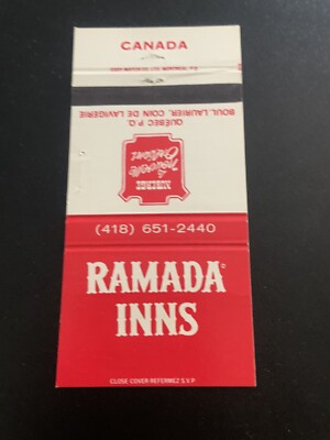 Vintage Canada Matchbook: “Ramada Inn” Quebec | eBay