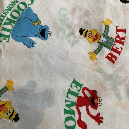 Vintage sesame street tossed character print 2.9 yards | eBay